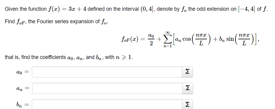 Solved Given the function f(x) = 3x + 4 defined on the | Chegg.com