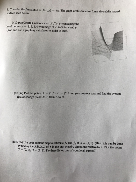 Solved Consider the function z = f(x, y) = xy. The graph of | Chegg.com
