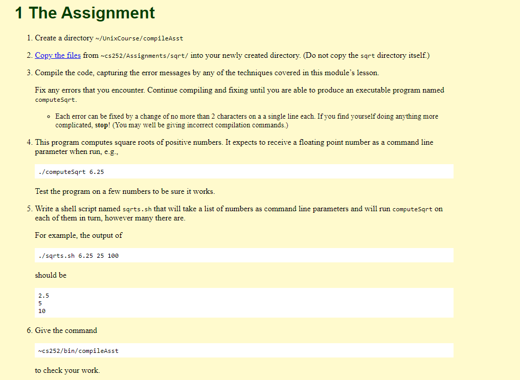 Solved 1 The Assignment 1. Create a directory | Chegg.com
