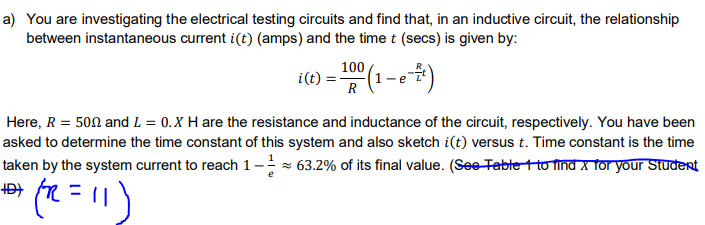 Solved a) You are investigating the electrical testing | Chegg.com