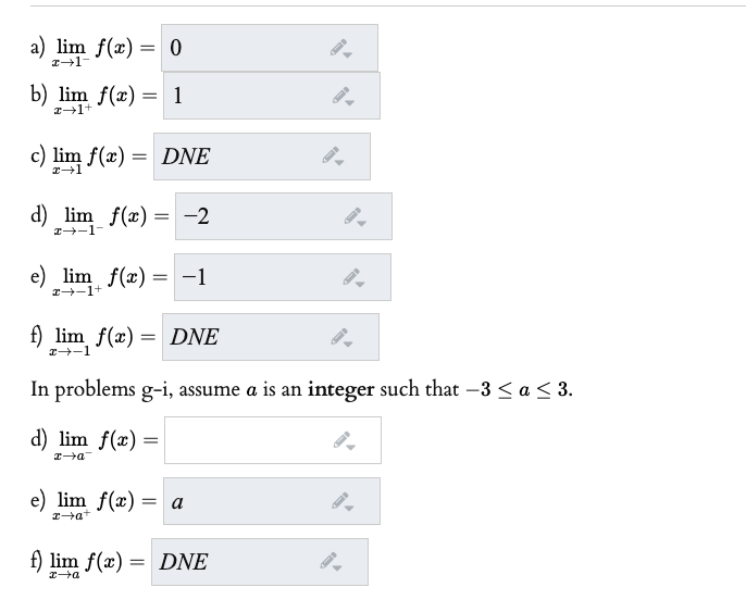 Solved Cannot solve the lim approaching a from the negative | Chegg.com
