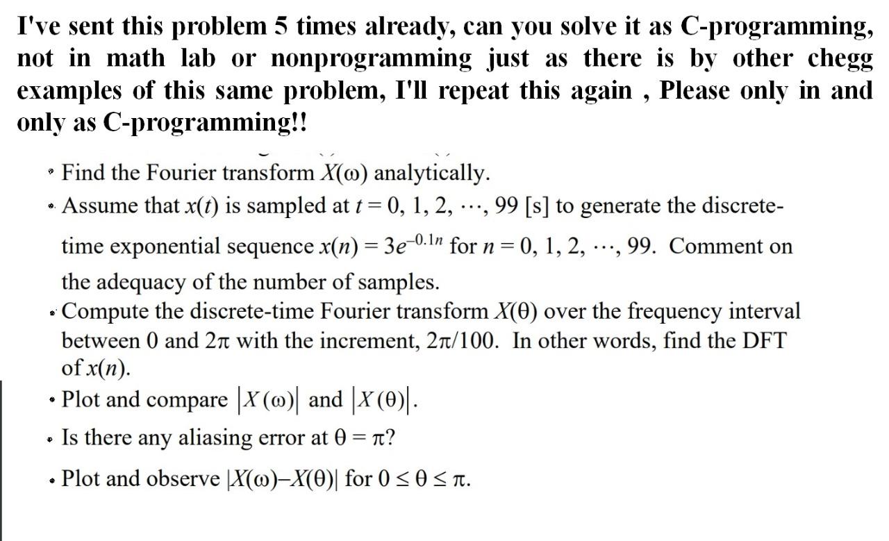 I've sent this problem 5 times already, can you solve | Chegg.com