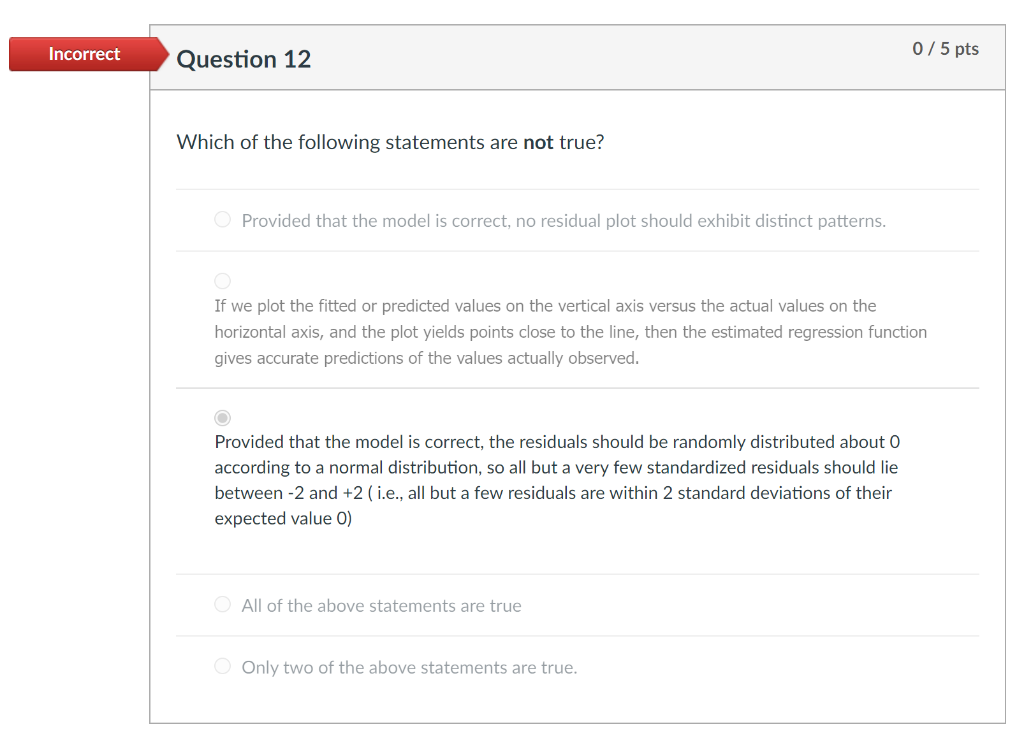 Solved Which of the following statements are not true? | Chegg.com