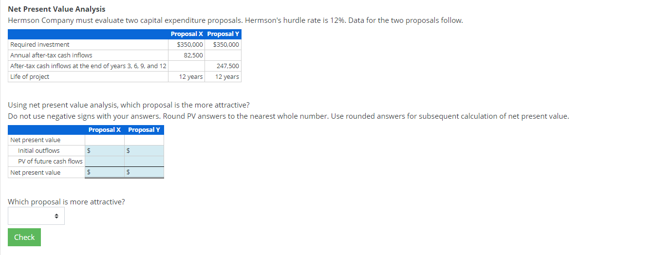 Solved Net Present Value Analysis Hermson Company must | Chegg.com