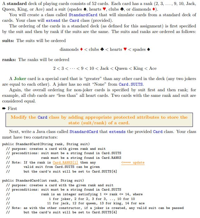 Solved A standard deck of playing cards consists of 52 | Chegg.com
