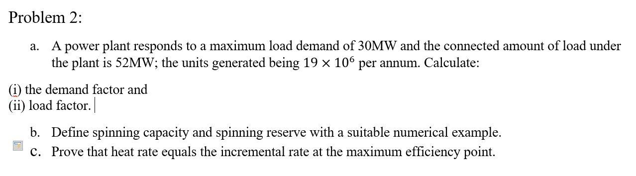 A power plant responds to a maximum load demand of | Chegg.com