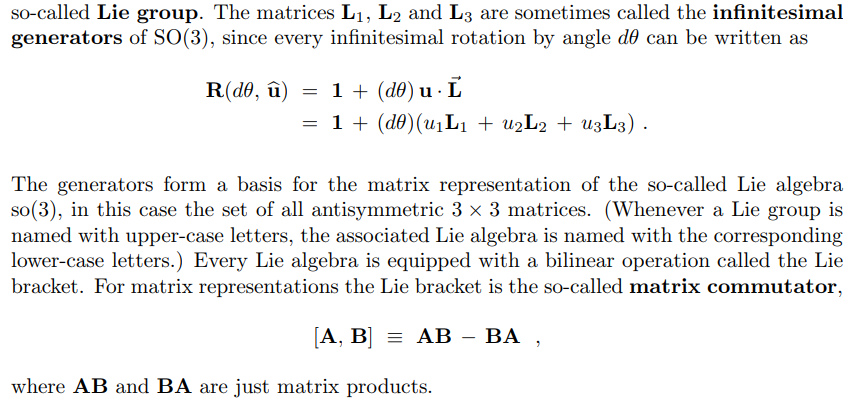 Solved A. Infinitesimal generators of SO(3) and the matrix | Chegg.com