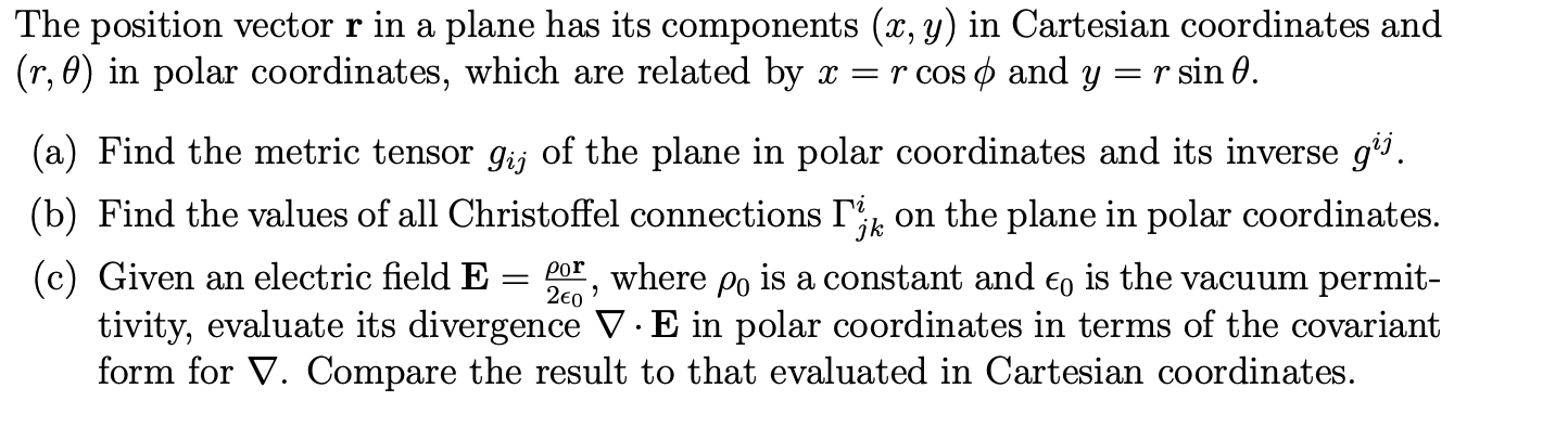 Solved The position vector r in a plane has its components | Chegg.com