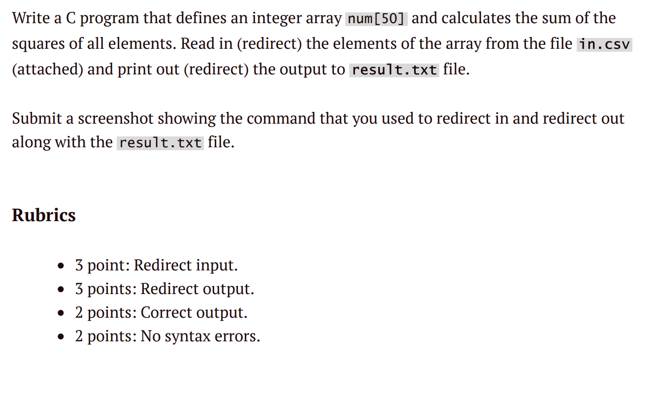 Solved Write a C program that defines an integer array | Chegg.com