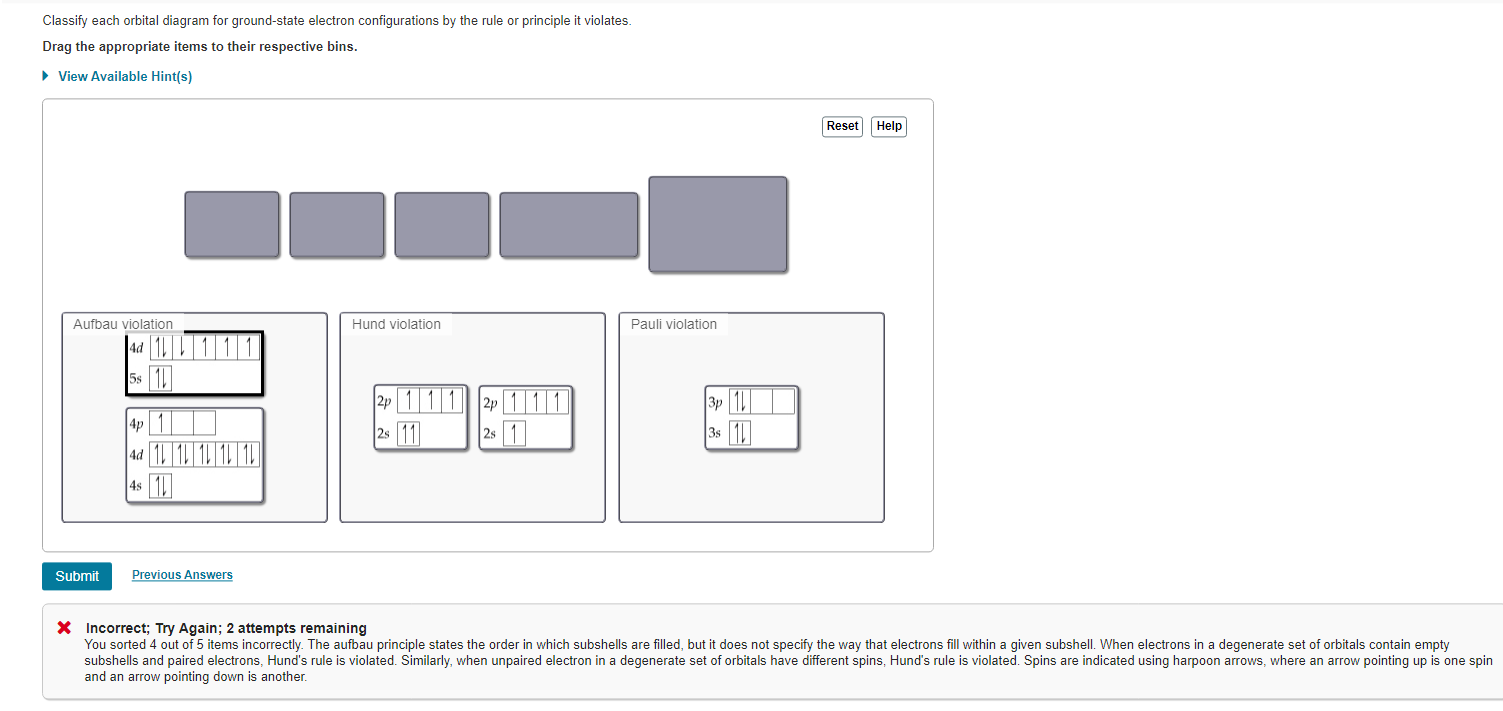 Solved Classify Each Orbital Diagram For Ground State