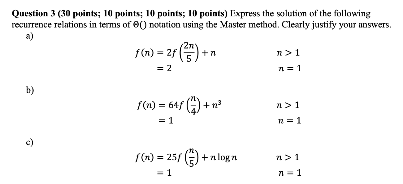 Solved Question 3 30 Points 10 Points 10 Points 10
