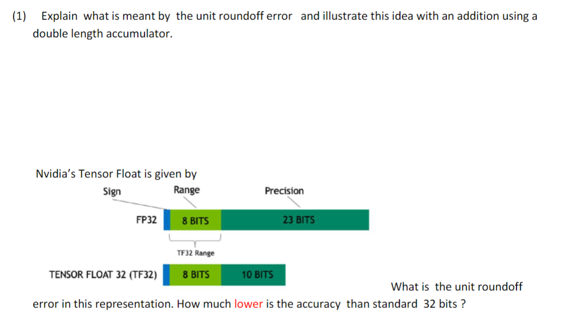 Solved (1) Explain what is meant by the unit roundoff error | Chegg.com