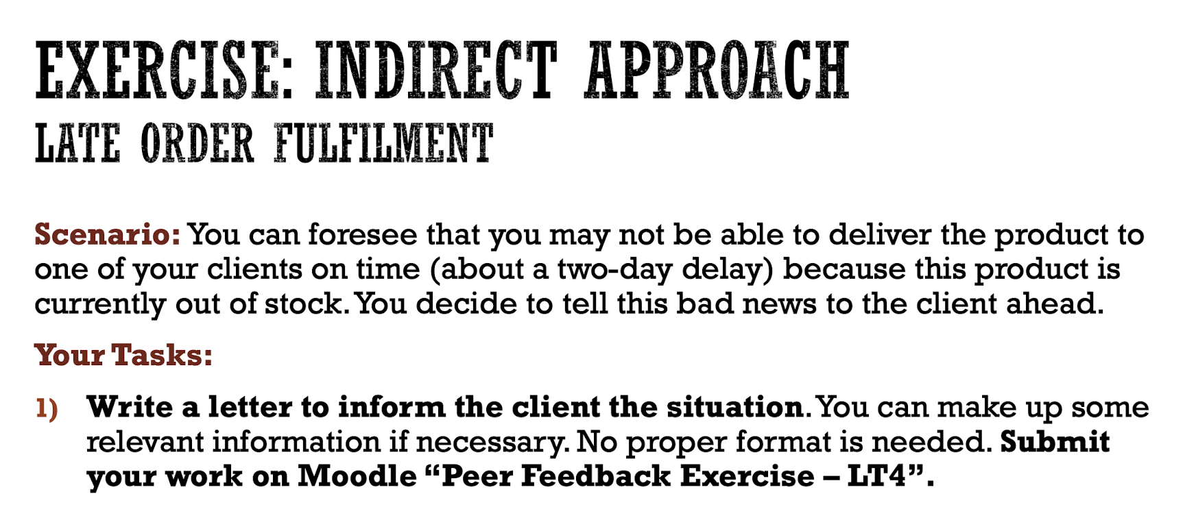 Solved SAMPLE OF NEGATIVE MESSAGE (INDIRECT APPROACH) | Chegg.com