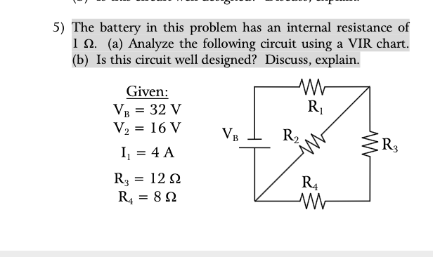 Solved 5) The battery in this problem has an internal | Chegg.com