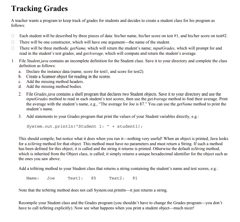 Solved Tracking Grades A teacher wants a program to keep | Chegg.com
