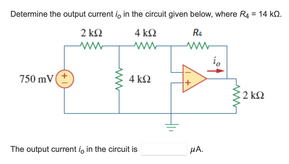 Solved Determine the output current i, in the circuit given | Chegg.com