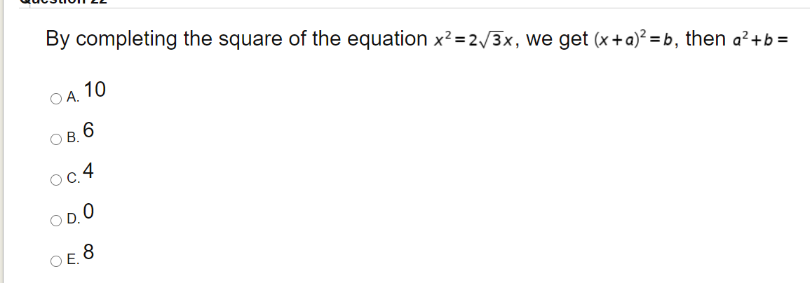 Solved By completing the square of the equation x2 = 2/3x, | Chegg.com