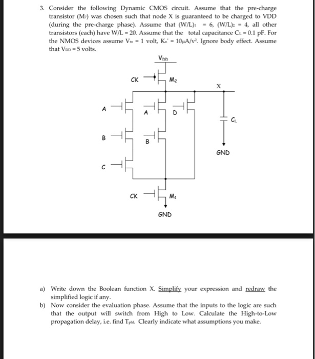 3. Consider the following Dynamic CMOS circuit. | Chegg.com