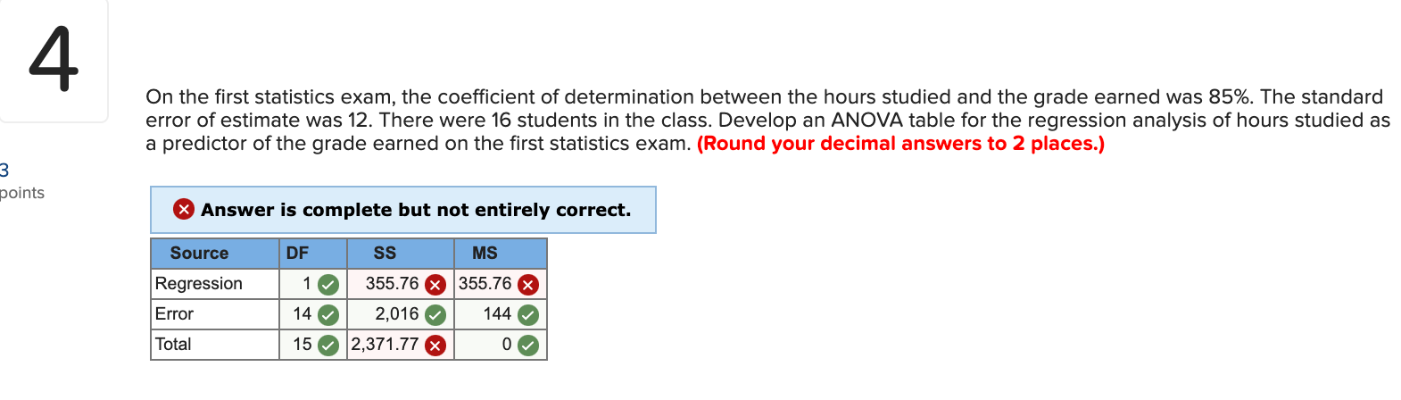 Solved 4 On the first statistics exam, the coefficient of | Chegg.com