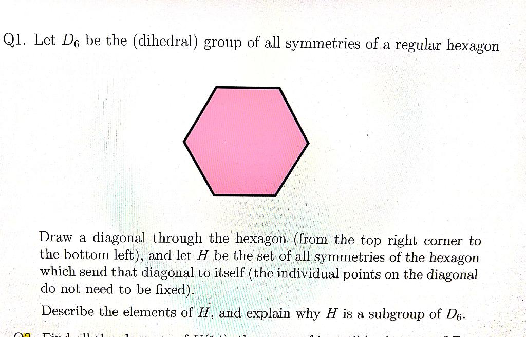 Solved Q1. Let Do be the (dihedral) group of all symmetries | Chegg.com