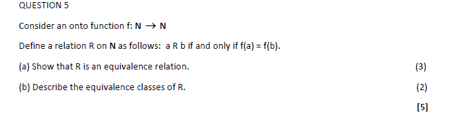 Solved Consider an onto function f:N→N Define a relation R | Chegg.com