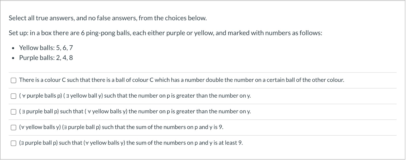 Solved Select all true answers, and no false answers, from | Chegg.com