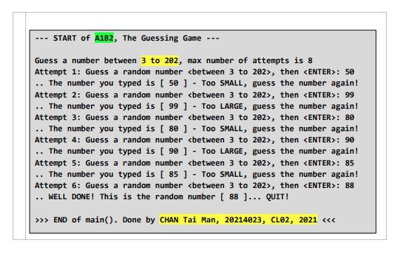 Solved A1B2 [10 marks] 1. Write a Java program of Guessing | Chegg.com