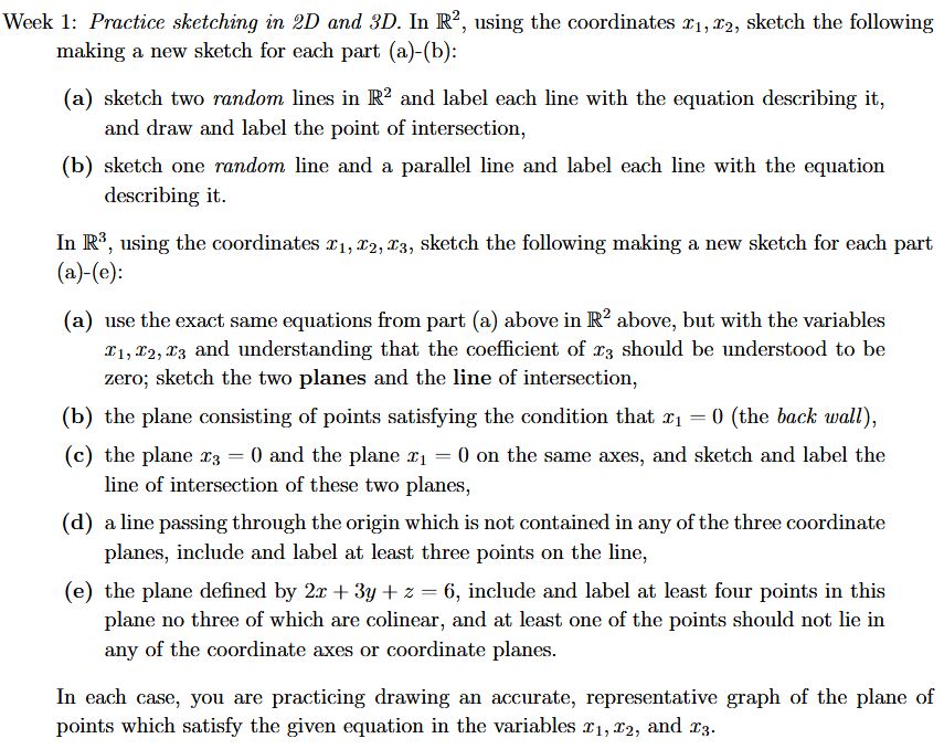 ek 1: Practice sketching in 2D and 3D. In R2, using | Chegg.com