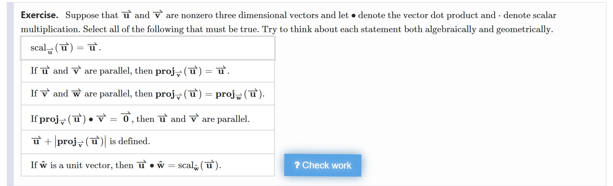 Solved Exercise. Suppose that u and v are nonzero three | Chegg.com