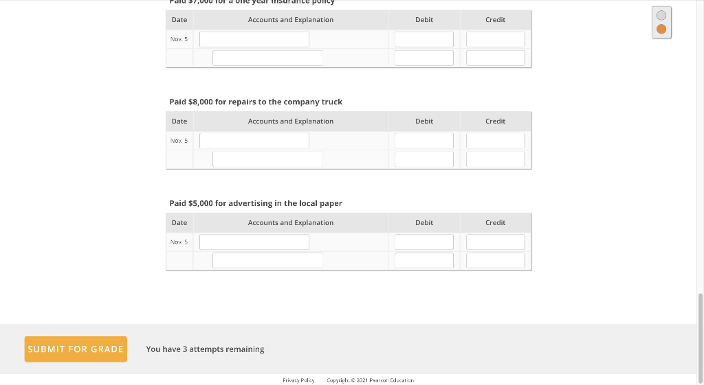 Solved Received cash for services rendered to a client | Chegg.com