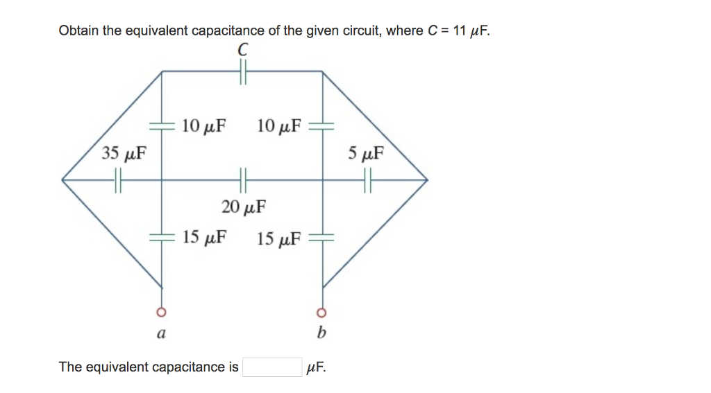 Solved obtain the equivalent capacitance of the given | Chegg.com