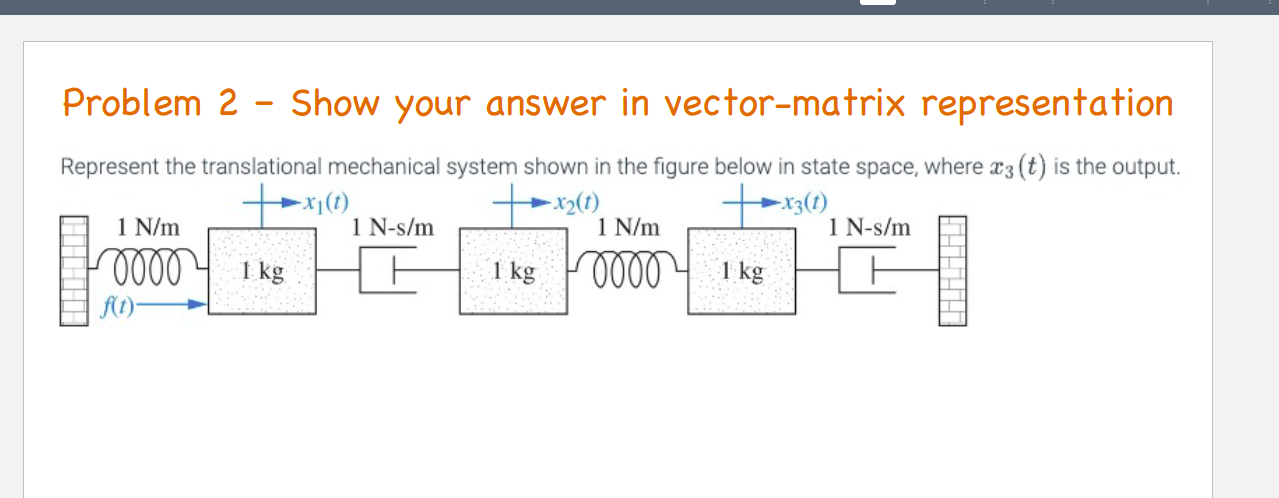 Solved Problem 2 - Show your answer in vector-matrix | Chegg.com