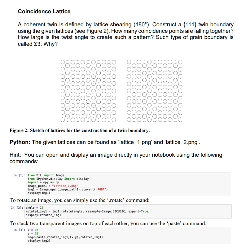Solved Coincidence LatticeA coherent twin is defined by | Chegg.com