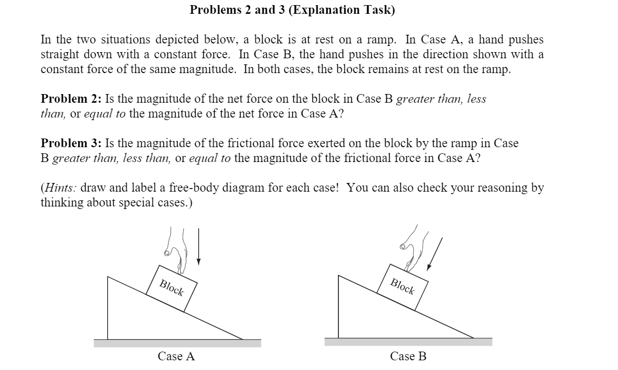 Solved Problems 2 and 3 (Explanation Task) In the two | Chegg.com