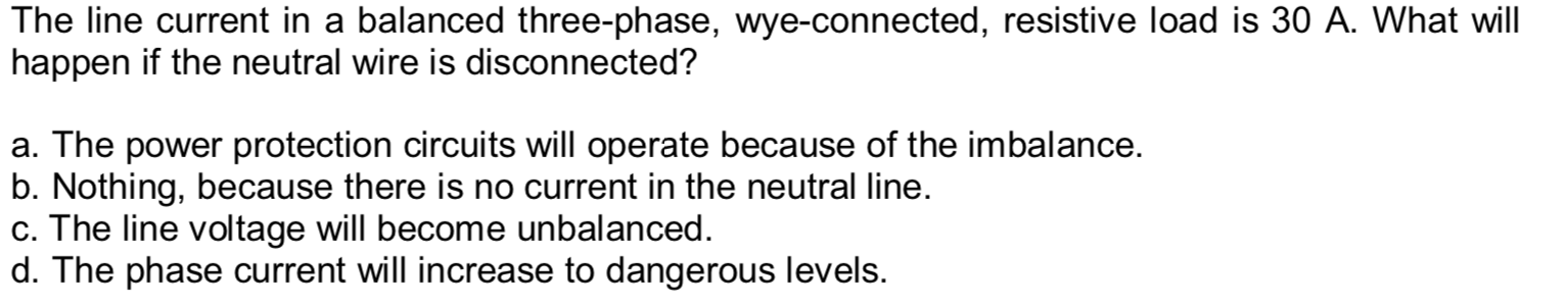 Solved The line current in a balanced three-phase, | Chegg.com