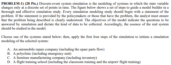 Solved PROBLEM-1) (20 Pts.) Discrete-event system simulation | Chegg.com