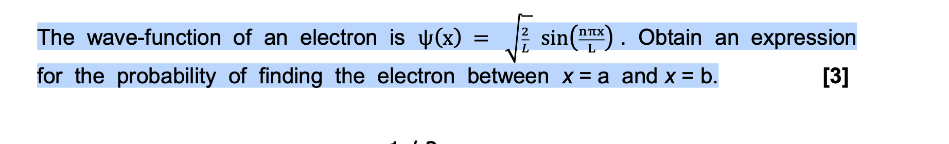 Solved The wave-function of an electron is | Chegg.com