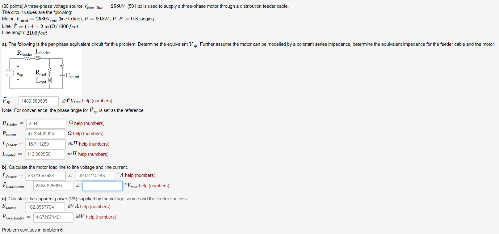 Solved (20 points) A three-phase voltage source Vline-line | Chegg.com
