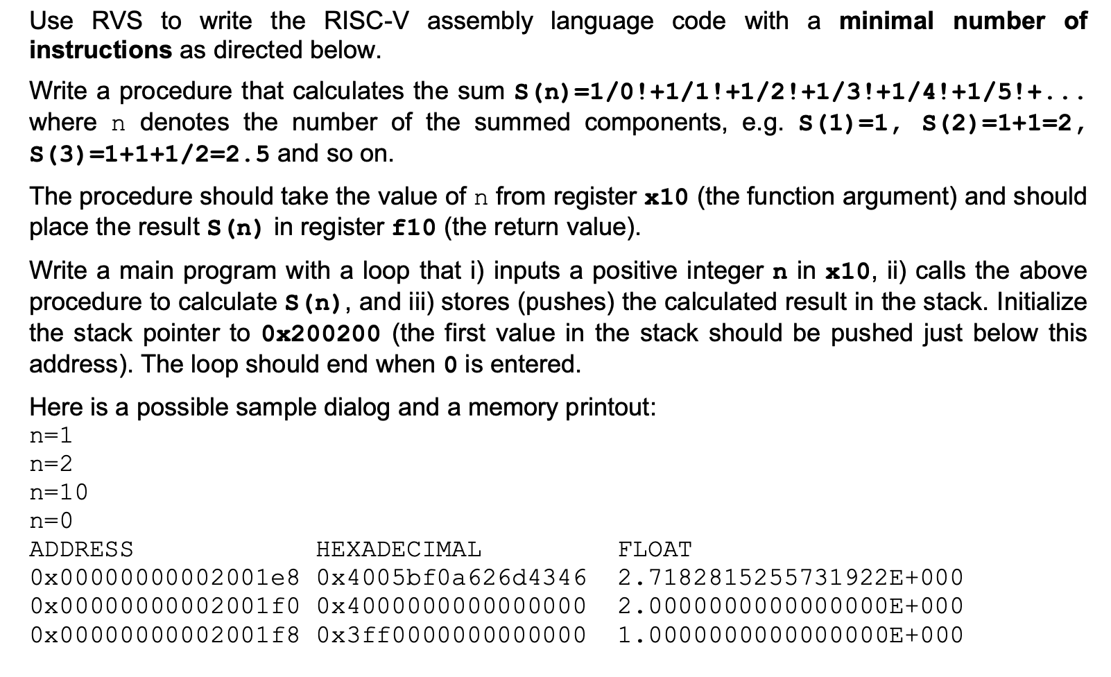 Use Rvs To Write The Risc V Assembly Language Code 