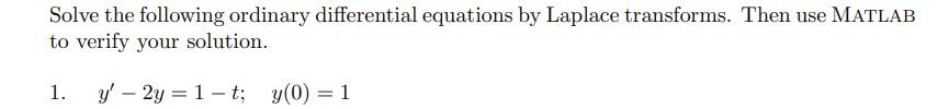 Solved Solve the following ordinary differential equations | Chegg.com
