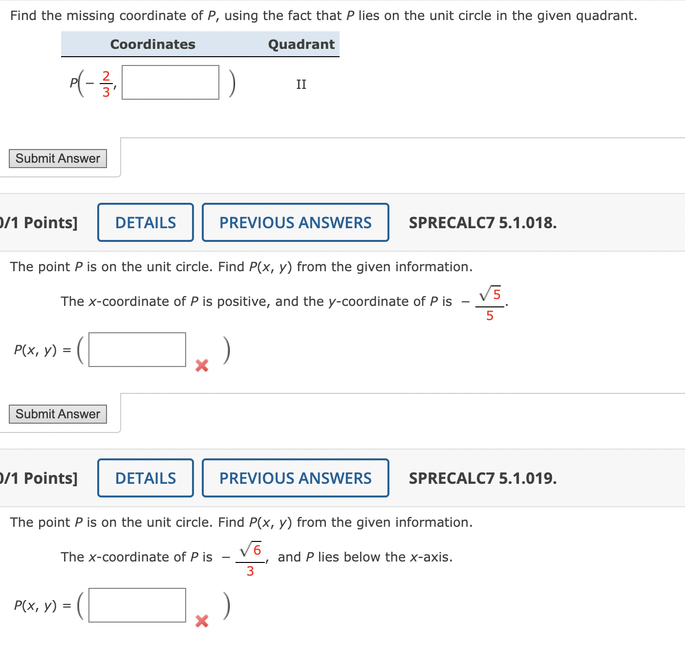 Solved Find the missing coordinate of P, ﻿using the fact | Chegg.com