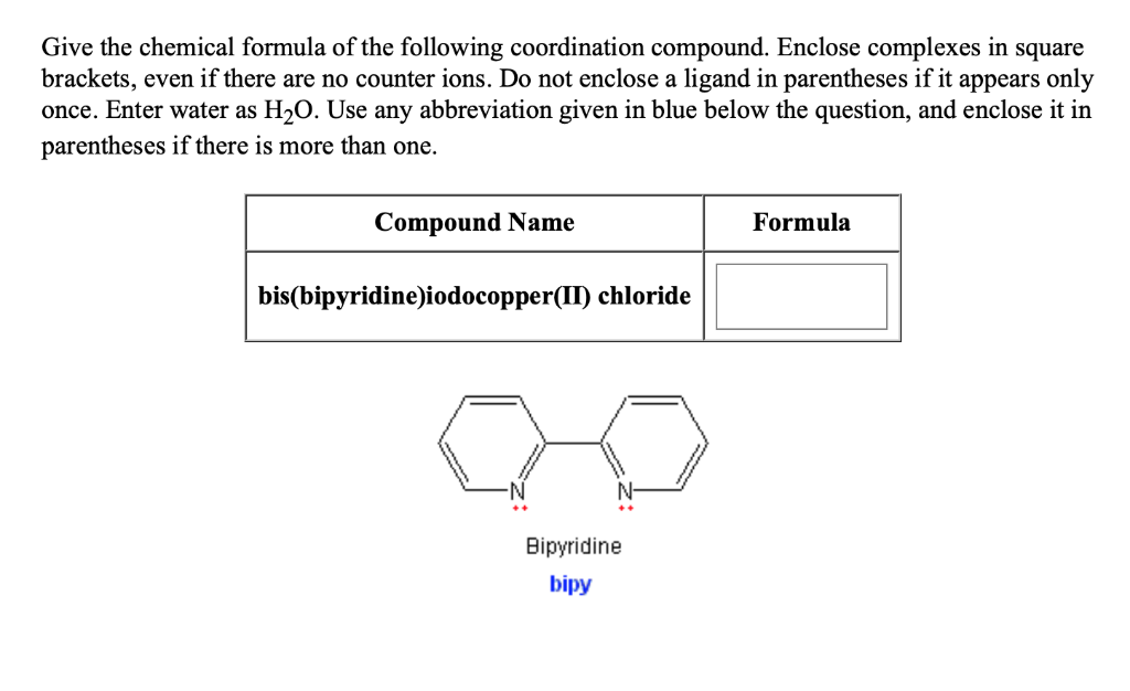 Solved Give the chemical formula of the following | Chegg.com