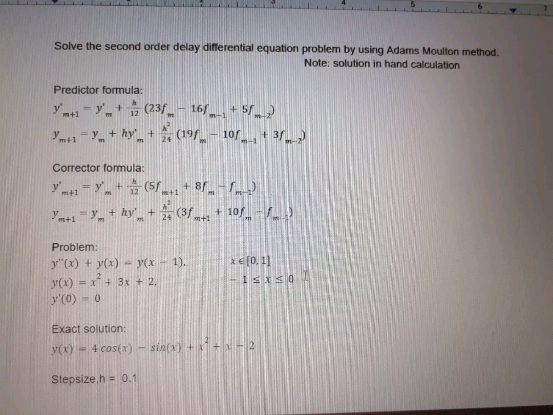 Solved Solve The Second Order Delay Differential Equation