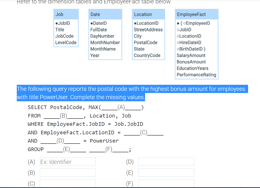 Solved The following query reports the postal code with the | Chegg.com