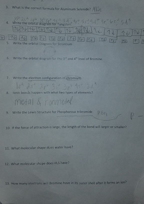 Solved 3. What is the correct formula for Aluminum Selenide? | Chegg.com