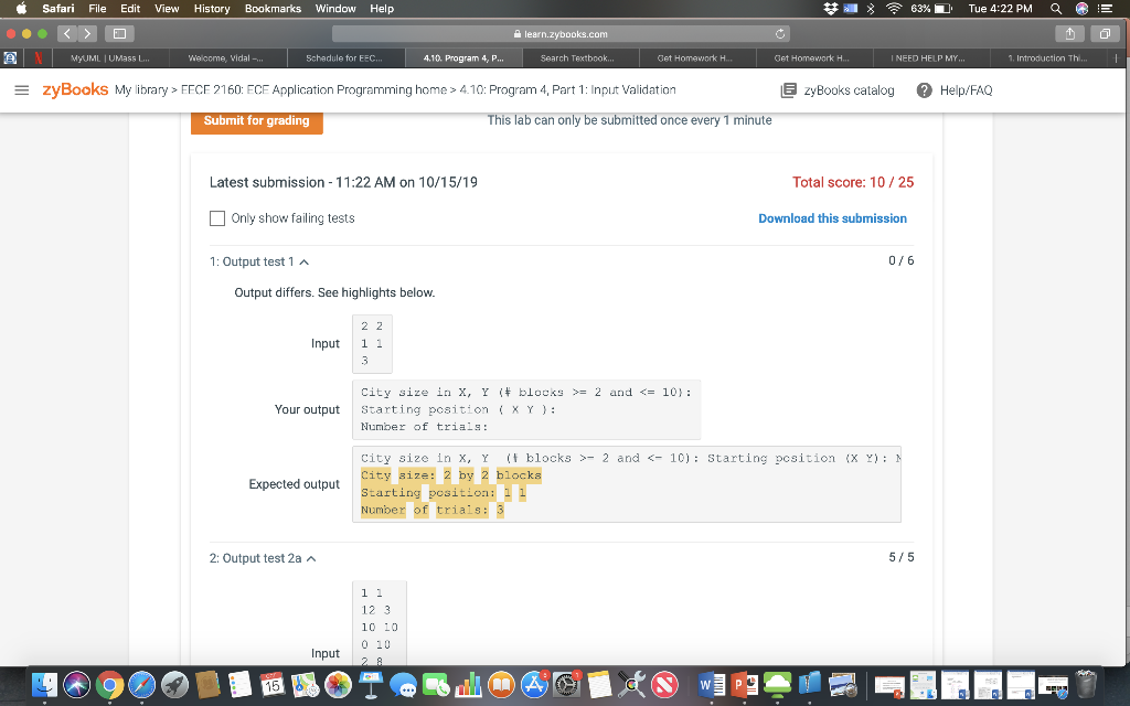 Solved C Programing Language My Output And Expected Output 0224