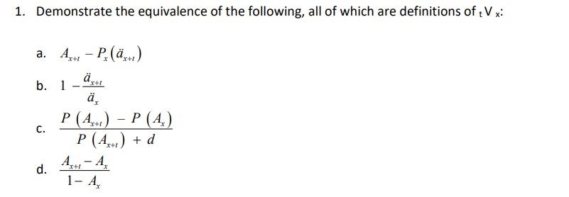 Please solve using actuarial notation. I will upvote | Chegg.com