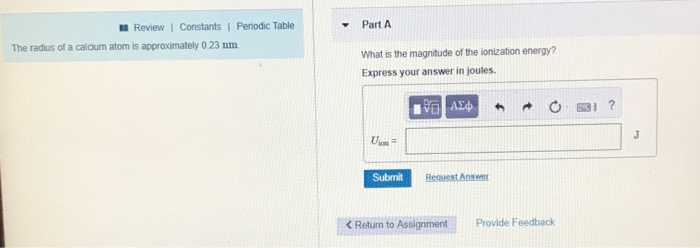 Solved Review 1 Constants| Periodic Table Part A The | Chegg.com