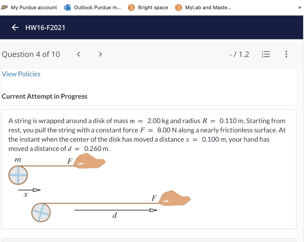 Current Attempt in Progress A string is wrapped | Chegg.com