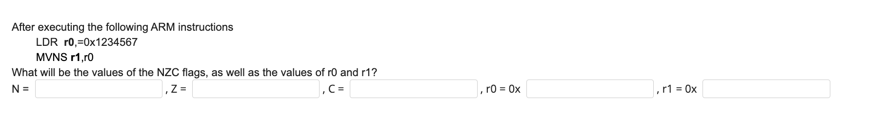 Solved After executing the following ARM instructions LDR | Chegg.com